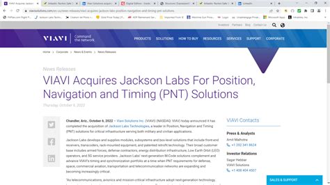 Viavi Solutions Acquires Jackson Labs Technologies