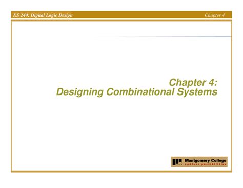 Designing Combinational Systems Slides Ee 244 Docsity