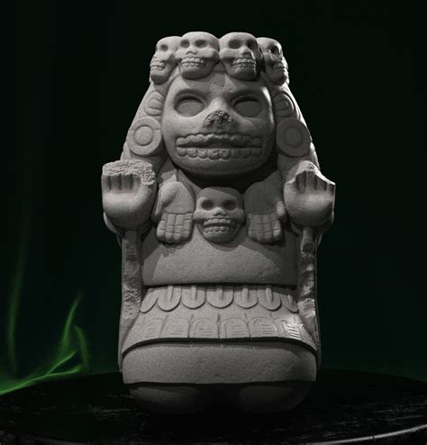 Artstation Mictēcacihuātl Statue