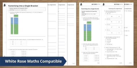 👉 factorising into a single bracket teacher made