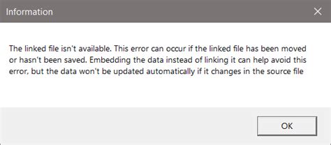 Powerpoint Chart Suddenly Says Linked File Is Not Available Microsoft