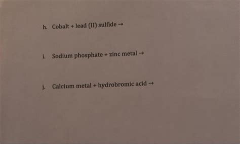 Solved 3 Write The Following Word Equations As Balanced