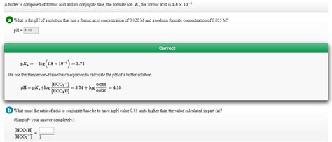 solved a buffer is composed of formic acid and its conjugate