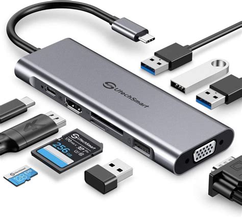 Utechsmart Usb C Hub Usb C Dock 9 In1 Triple Display Usb C Docking