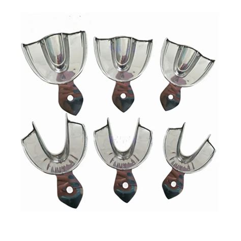 치과 인상 트레이 스테인레스 스틸 재료 치아 홀더 구멍 없음 치과 도구 치과 실험실 악기 1 세트치과 실험실정비공 Aquipment 및 소모품