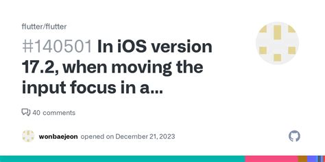 in ios version 17 2 when moving the input focus in a webview an