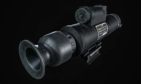 3d Model An Pvs 2 Night Vision Scope With Mount Vr Ar Low Poly