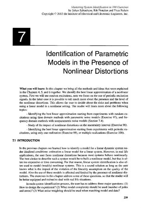 Pdf Mastering System Identification In 100 Exercises Schoukensmastering Identification