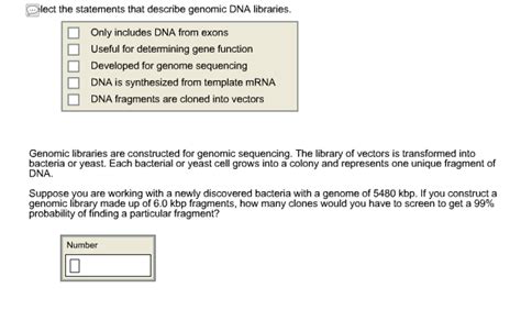 Solved Select the statements that describe genomic DNA | Chegg.com