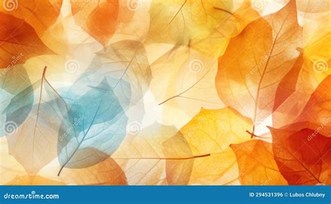 Translucent Fallen Autumn Leaves Fall Autumn Background Stock Illustration Illustration Of