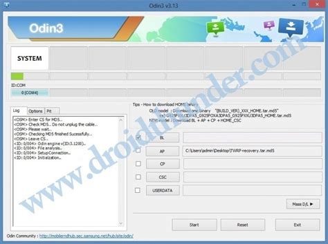 Install TWRP Recovery Using ODIN On Samsung Phones