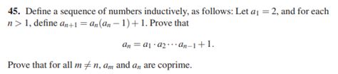 Define A Sequence Of Numbers Inductively As Follows Chegg