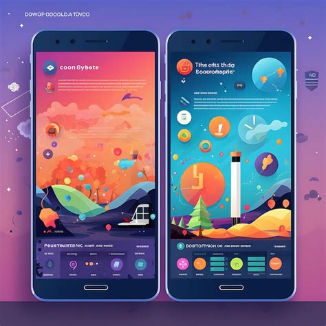 Premium Photo Set Of Mobile App Tech Banner Ads Smartphone And App