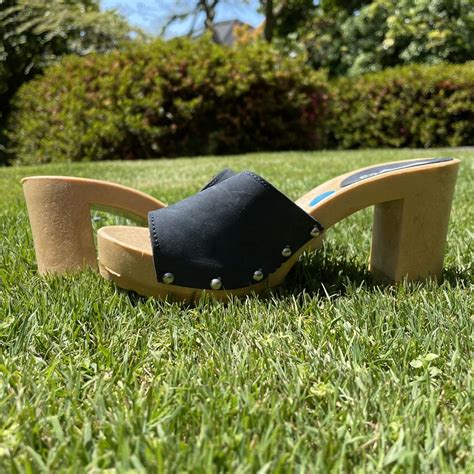 Vintage Candies Leather Sandal Heels Size 65 That Depop