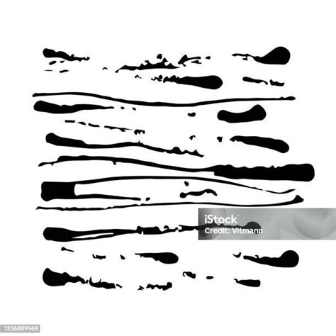 흰색 배경 스트로크 셰이프에서 격리된 블랙 컬러 스케치 단순 패턴의 벡터 추상 브러시 손 그린 텍스처 검은색에 대한 스톡 벡터 아트 및 기타 이미지 Istock