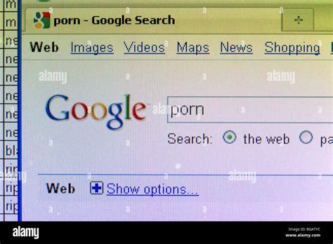 Screenshot Of Search For Internet Porn On Google Search Website With Partial Spreadsheet At Work
