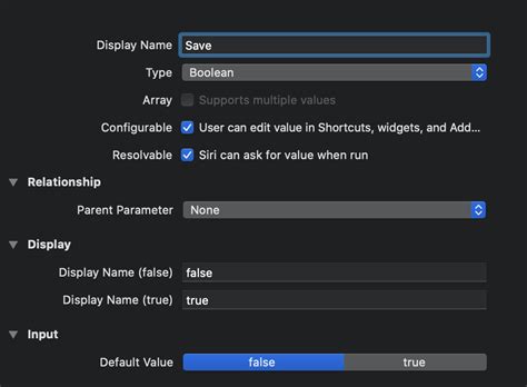 Ios In Sirishortcut How I Can Handle Boolean Parameters Stack Overflow