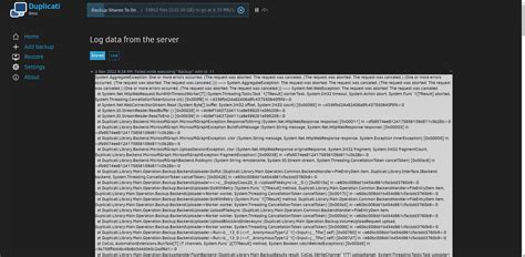 The Request Was Aborted The Request Was Canceled Support Duplicati