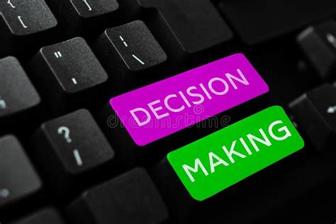 Hand Writing Sign Decision Making Business Concept Process Of Making Decisions Especially