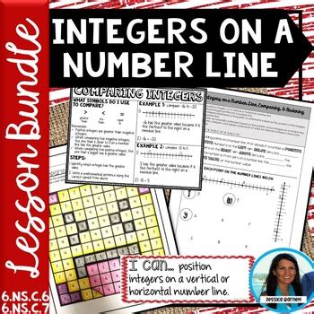 Integers On A Number Line Bundle Activities Guided Notes Homework