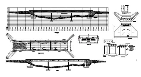Plan And Elevation Of Bridge Construction Block 2d View Cad Structural Unit Dwg File Artofit