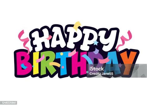 สุขสันต์วันเกิด โปสการ์ดตัวอักษร Doodle วาดด้วยมือน่ารัก แม่แบบสําหรับคําเชิญแบนเนอร์โปสเตอ