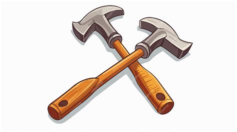 Cartoon Crossed Spanner And Hammer Tools Icon Premium Ai Generated Vector