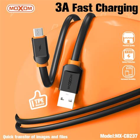 Moxom Mx Cb237 1m 3a Fast Charging Data Cable Cme Distribution Sdn Bhd
