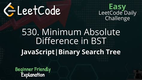 530 Minimum Absolute Difference In Bst Binary Search Tree Inorder