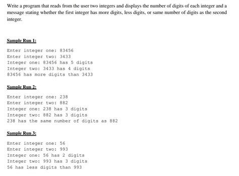 Solved Write A Program That Reads From The User Two Integers
