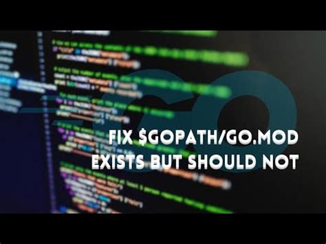 How To Fix Gopath Go Mod Exists But Should Not Gopath Go Mod
