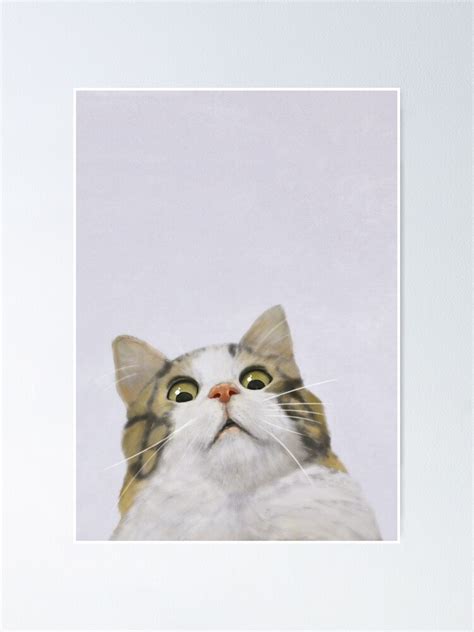 Scared Cat Meme Poster For Sale By Mashz Redbubble