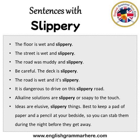 Sentences With Slippery Slippery In A Sentence In English Sentences For Slippery English