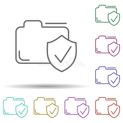 Document Protection Multi Color Icon Simple Thin Line Outline Vector Of Security Icons For Ui