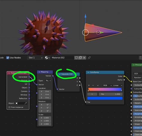 Node Editor How To Make A Gradient In The X Axis With Hair Particles
