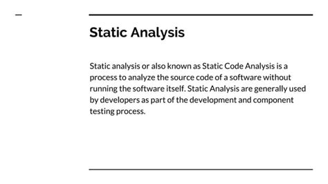 Static Code Analysis With Sonar Qube Pptx