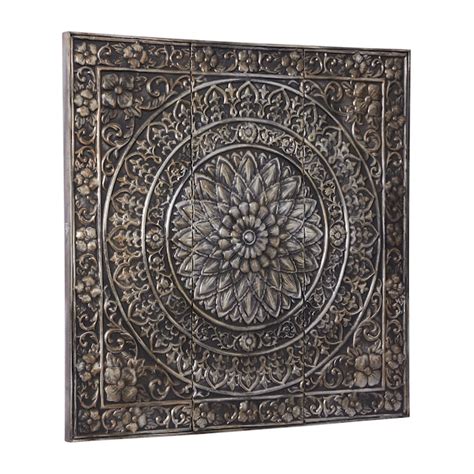 Grayson Lane 36 In W X 36 In H Metal Embossed Floral Abstract Wall