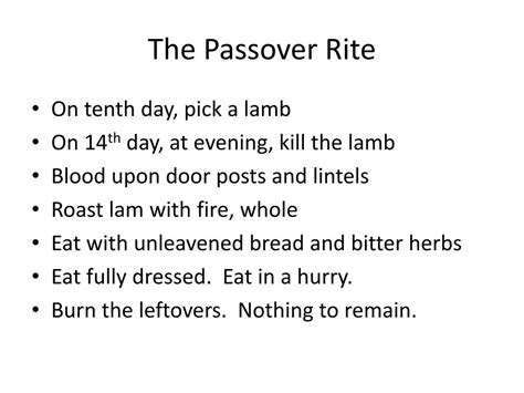 Ppt The Passover Rite Powerpoint Presentation Free Download Id2053975