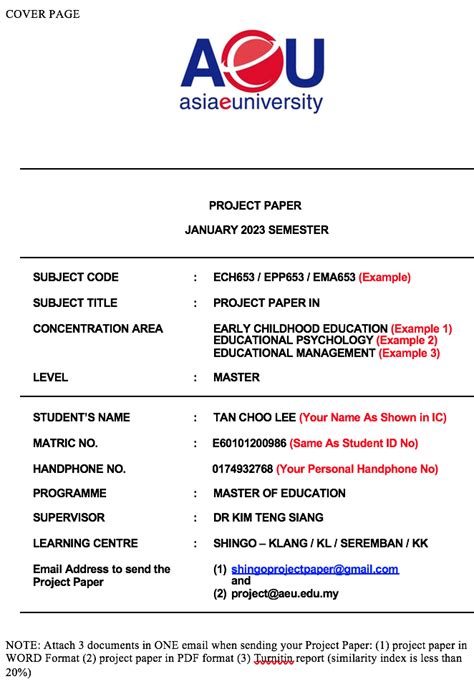AeU Project Paper: Project Paper Submission