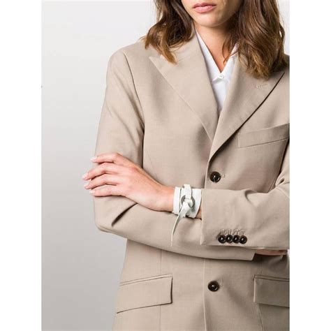 2000s Gianfranco Ferré Vintage White Leather Wrapped Bracelet For Sale