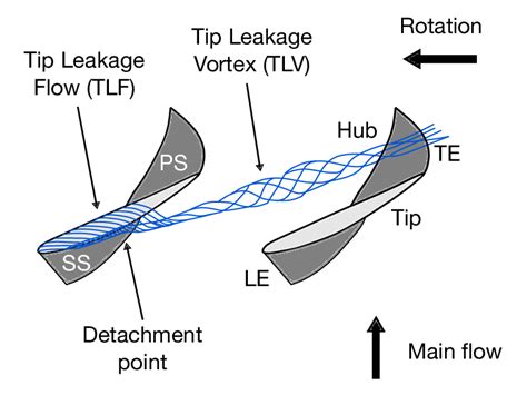 1 Sketch Of The Tip Leakage Flow Tlf And The Tip Leakage Vortex Download Scientific Diagram