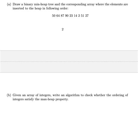 Solved A Draw A Binary Min Heap Tree And The Corresponding