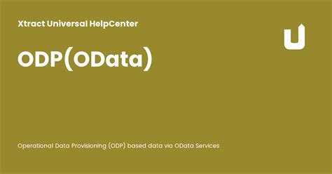 Odp Odata Xtract Universal Helpcenter