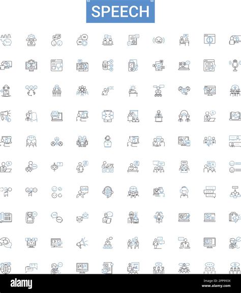 Speech Outline Icons Collection Speaking Oratory Reciting Rhetoric