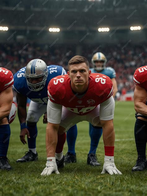 Football Team Players On The Field Premium Ai Generated Image