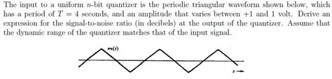 Solved The Input To A Uniform N Bit Quantizer Is The