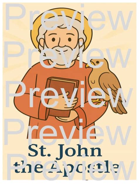 St John The Apostle Color Poster Catholic Saint Classroom Decor