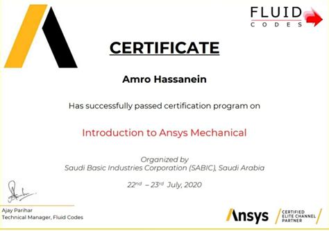 Amro Hassanein On Linkedin Ansys Training Certificates 21 Comments