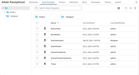 Altair Panopticon Visualization Server Installation And Reference Help Sorting Data Templates