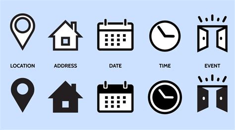 Date And Time Location Icon Vector Images Over